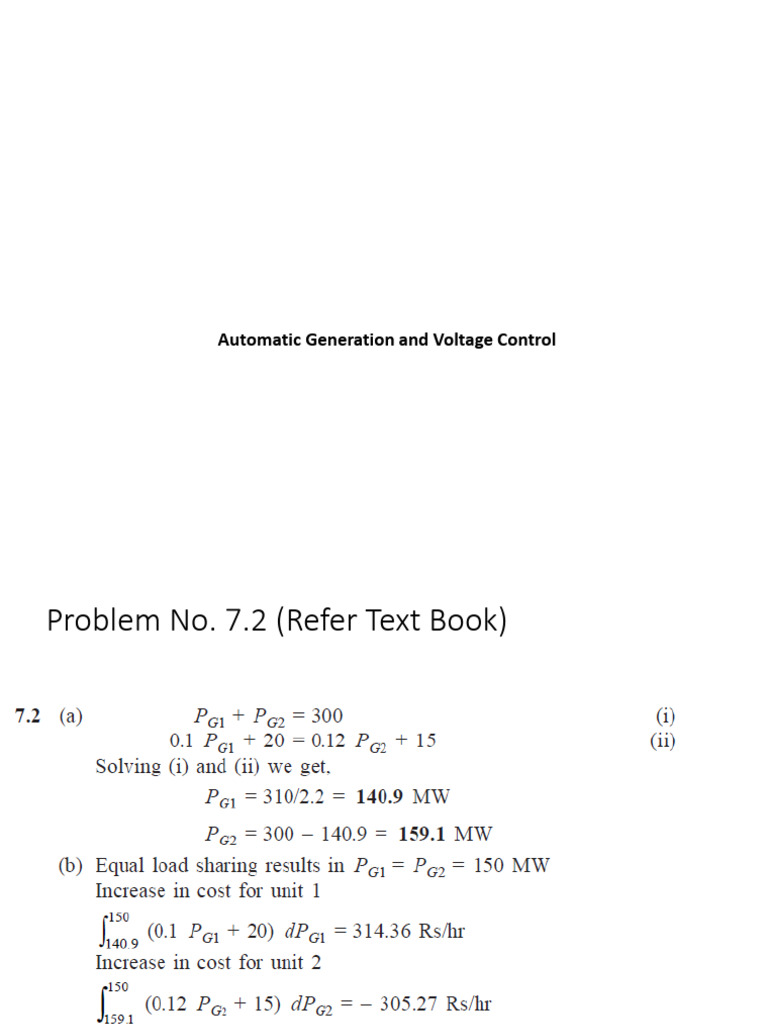 Automatic Generation & Voltage Control | PDF