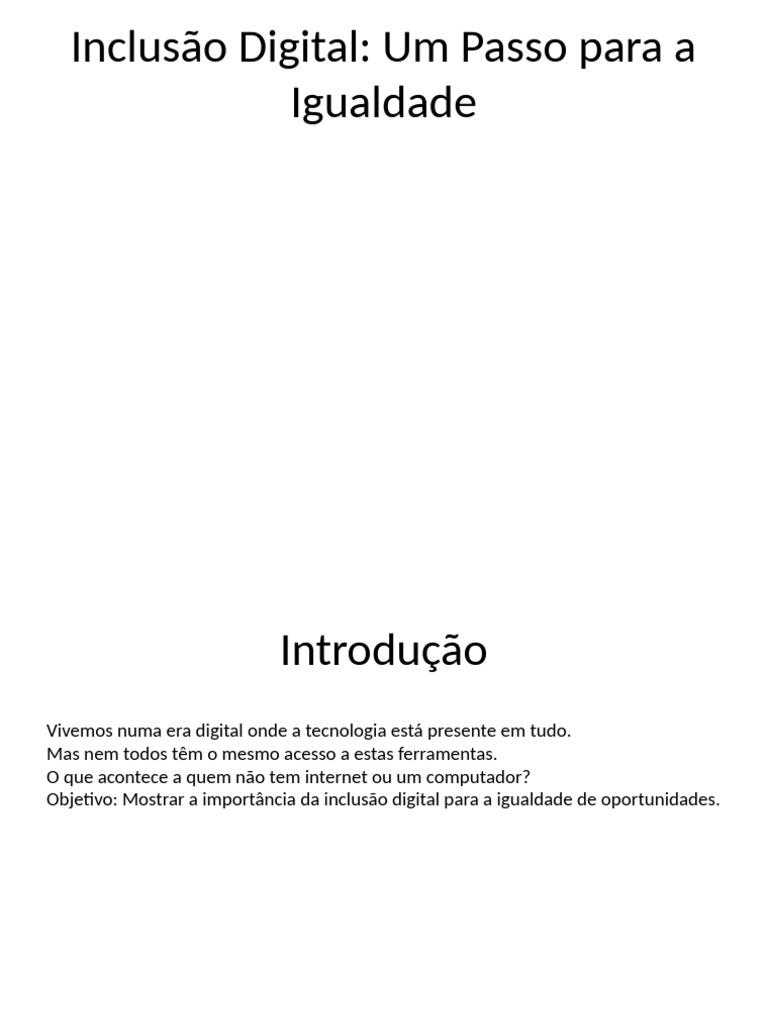 Inclusao Digital Sem Imagens | PDF
