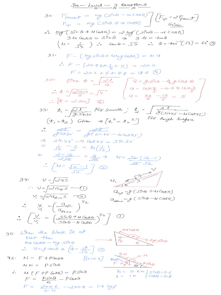 JEE Level 3 Friction 2 8th | PDF