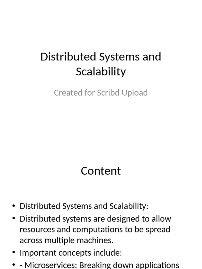 Distributed Systems and Scalability | PDF
