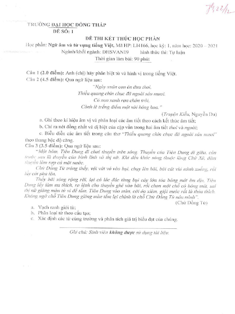 Tailieuxanh Ngu Am Va Tu Vung Tieng Viet 4413 | PDF