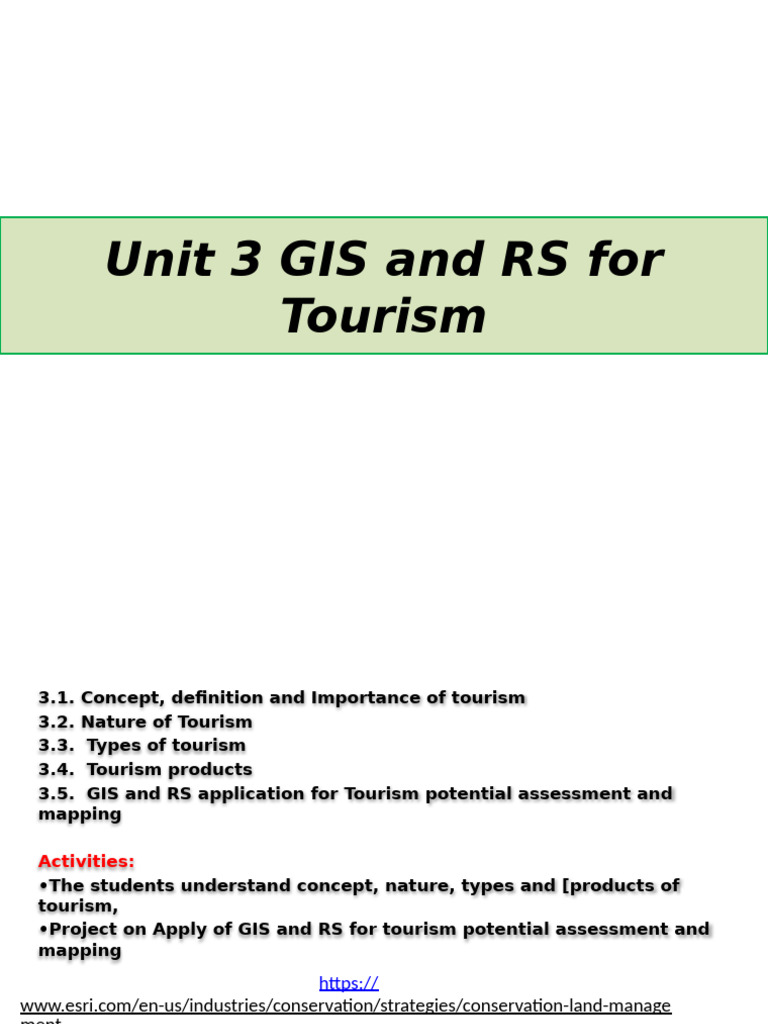 GIS and RS Applications in Tourism | PDF | Tourism | Geographic ...