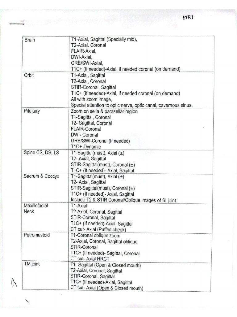 MRI Protocol 1757475491 | PDF