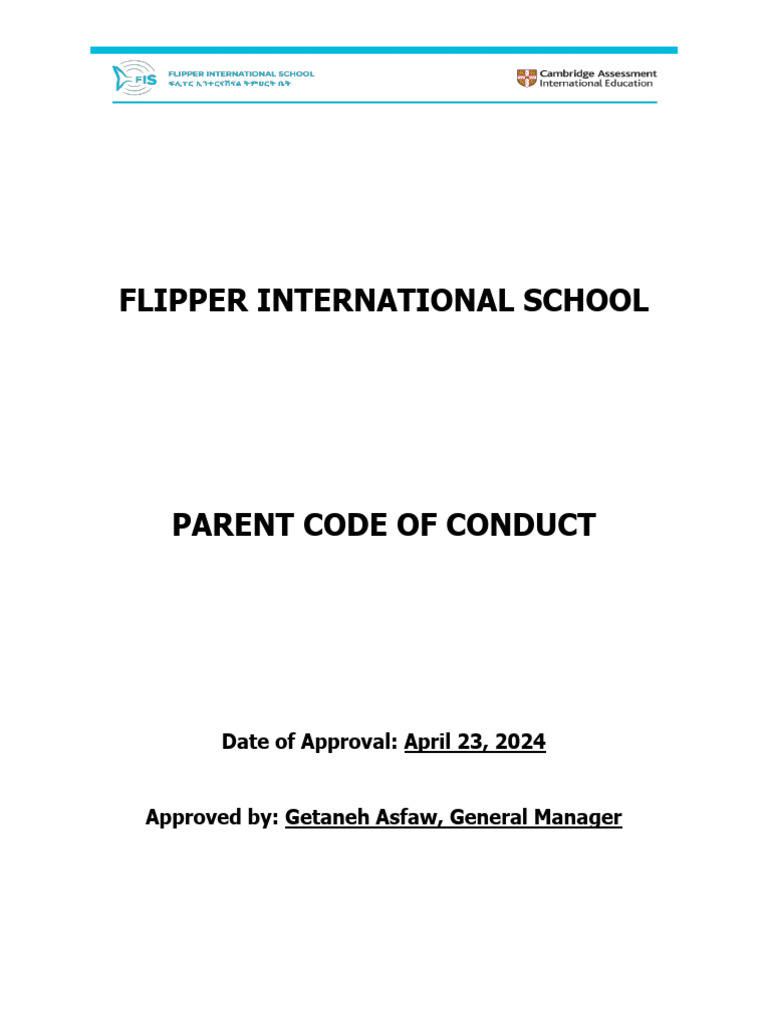 FIS Parent Code of Conduct Guidelines | PDF | Social Ethics