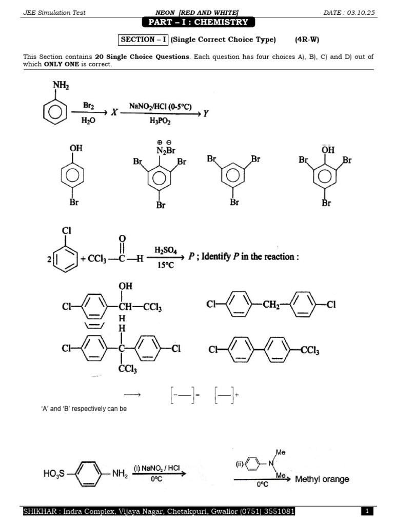 PCM Test Paper (Red and White) (With Answers) 03.10.25 | PDF | Inductor ...