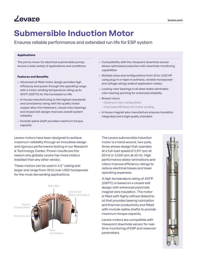 Levare Induction Motor Brochure | PDF | Electric Motor | Electricity
