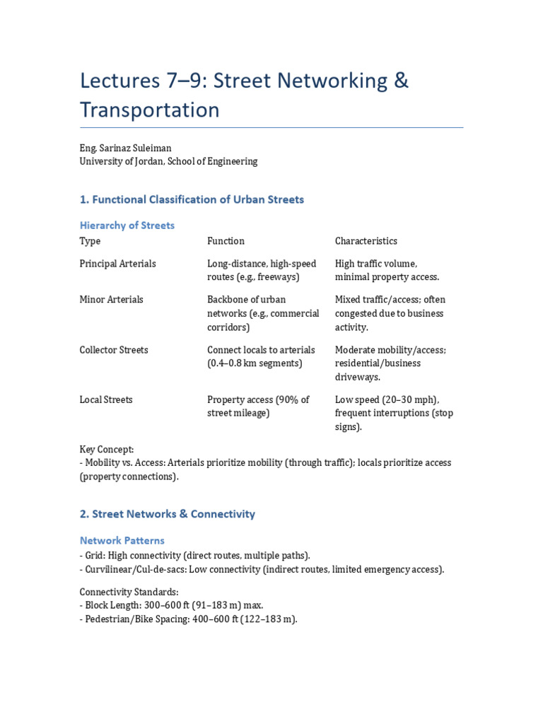 Urban Street Networking & Transportation Insights | PDF | Transport ...