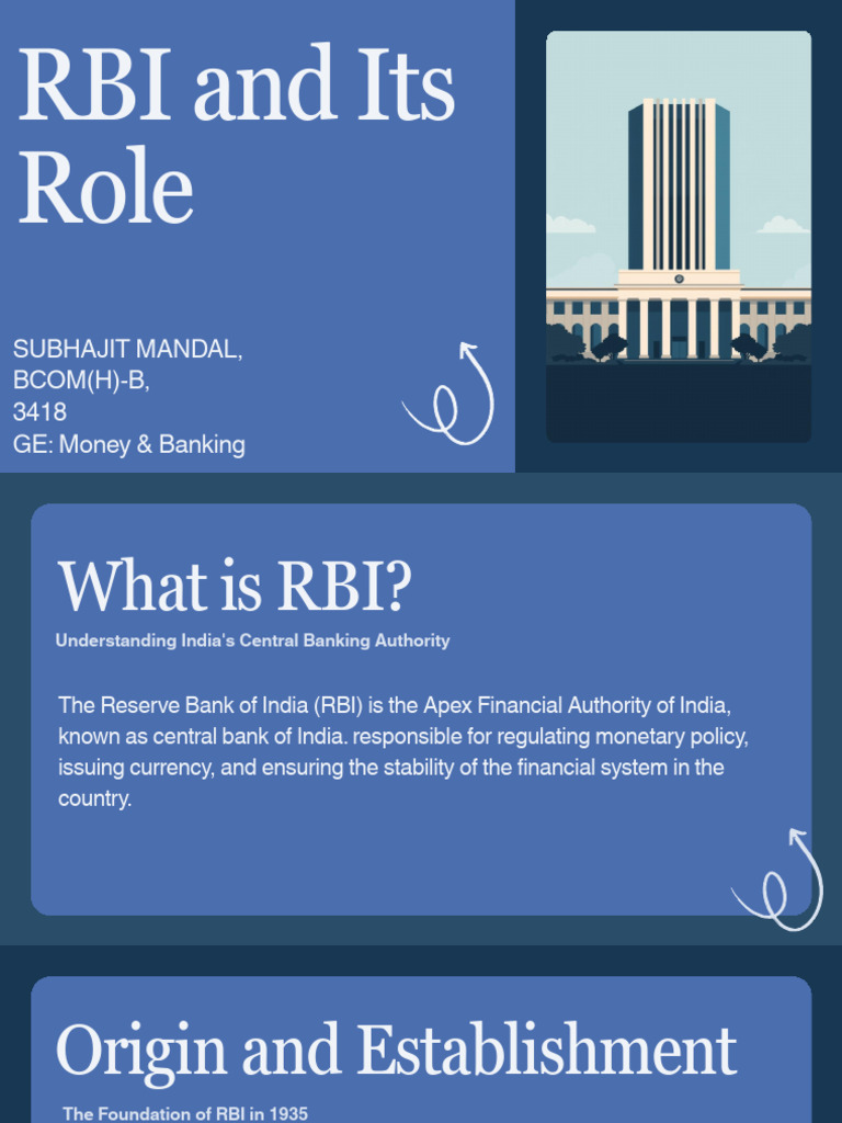 Presentation - RBI and Its Role | PDF | Reserve Bank Of India ...