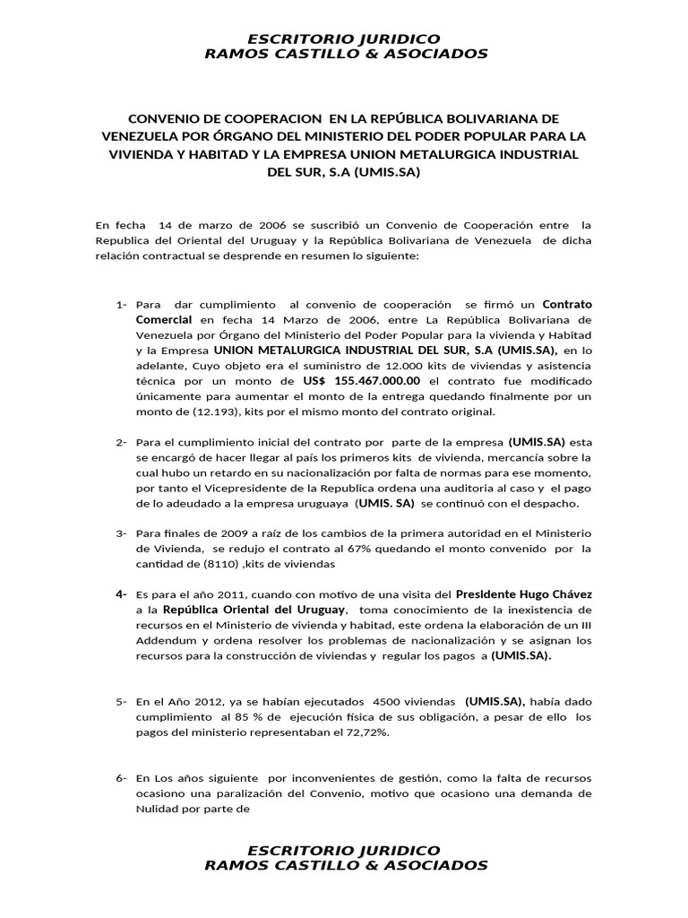 Minuta EMPRESA URUGUAYA | PDF | Venezuela