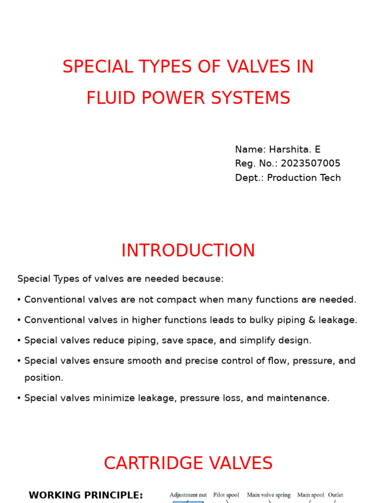 Special Types of Valves in Fluid Power Systems-1 | PDF | Valve ...