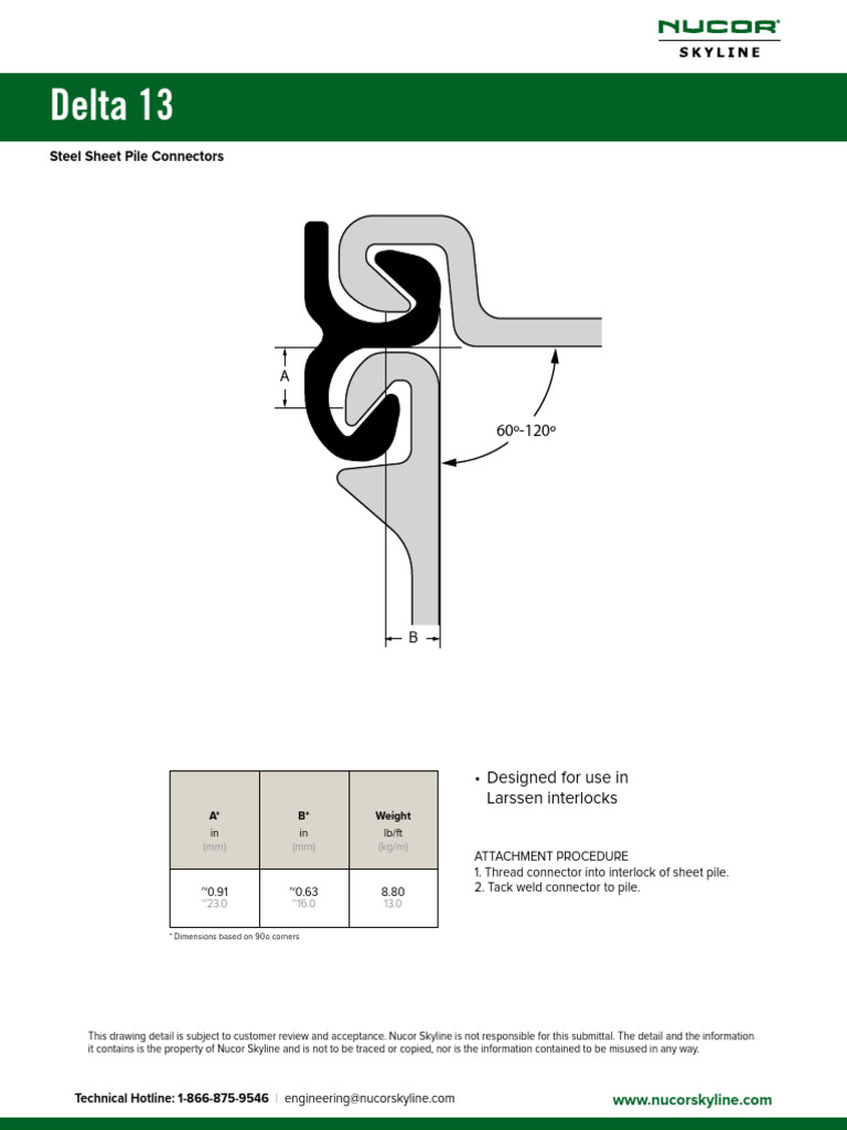 Steel Sheet Pile Connector Details | PDF | Materials | Building Materials