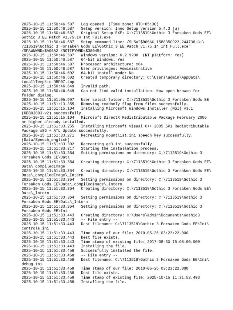 Setup Log 2025-10-15 #001 | PDF | Computer File | Microsoft Windows