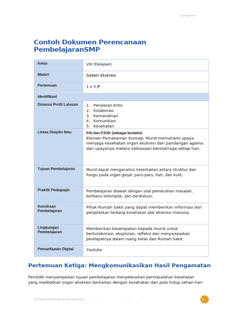 Contoh RPP SMP Kelas 7 MTK | PDF