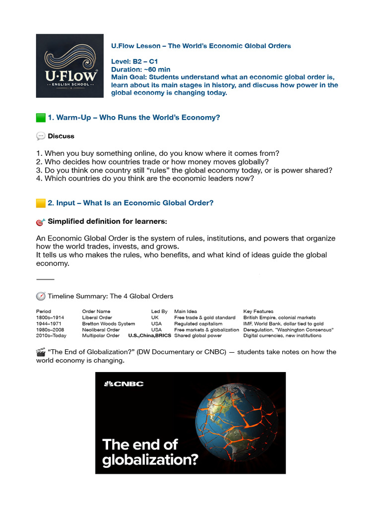 Understanding Economic Global Orders | PDF | Globalization ...