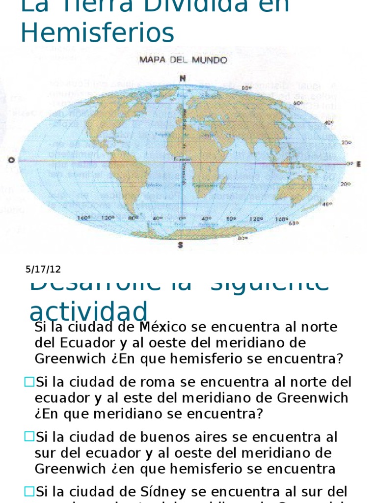 La Tierra Dividida en Hemisferios | PDF