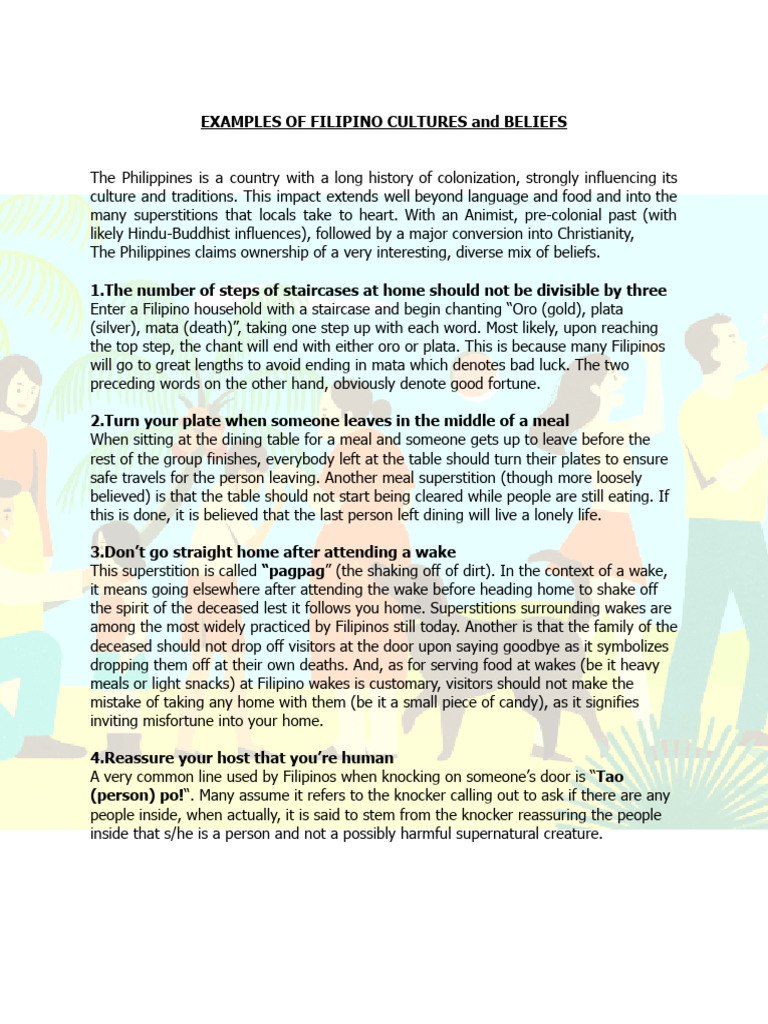 Filipino Superstitions and Beliefs | PDF | Cultural Anthropology
