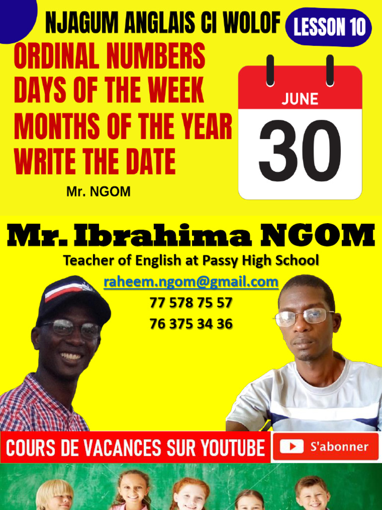 10 Ordinal Numbers - Write The Date | PDF