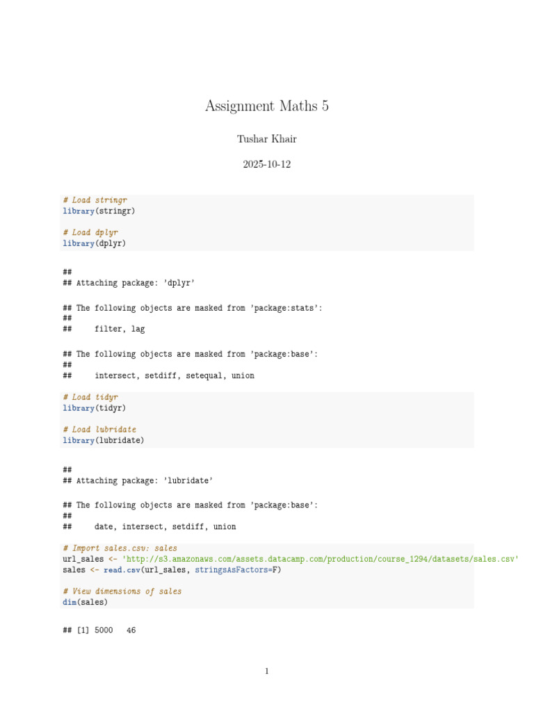 Assignment Maths Tushar Khair-5 | PDF | Computer Programming