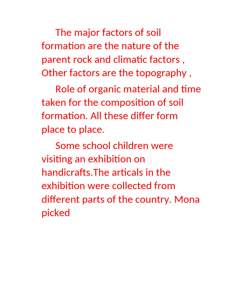 The Major Factors of Soil Formation Are The Nature of The Parent Rock ...