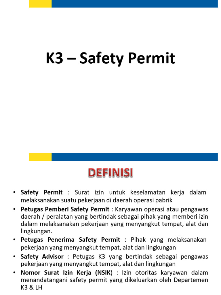Definisi dan Prosedur Safety Permit | PDF