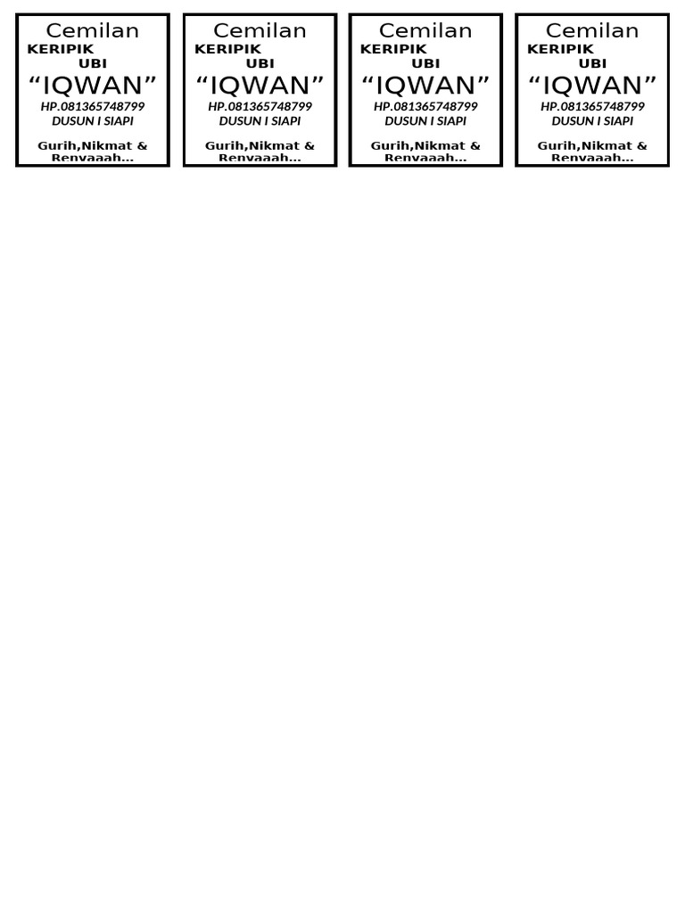 Label Usaha Keripik | PDF