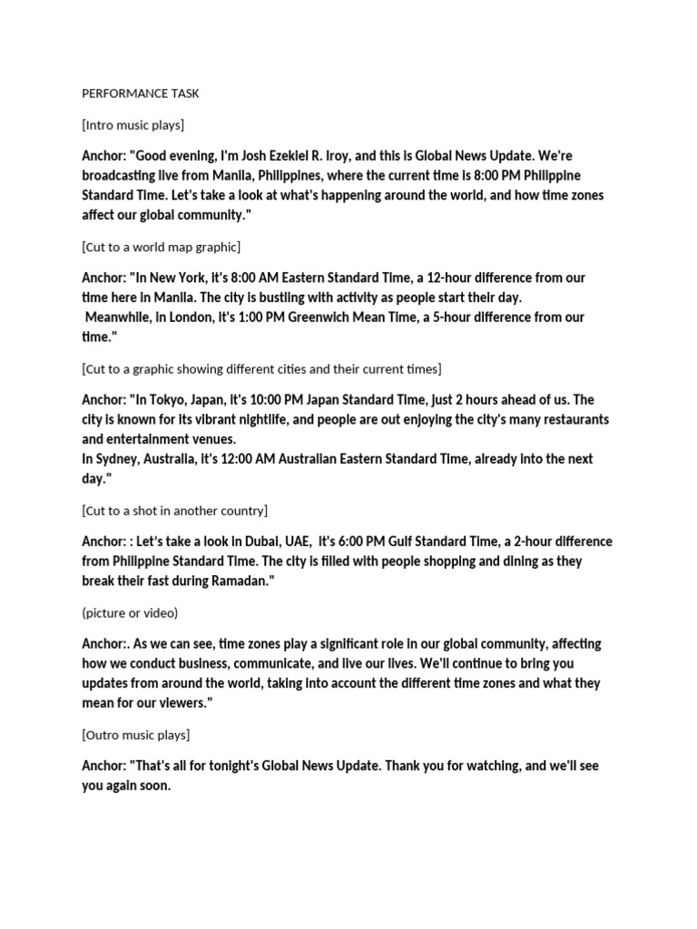 Reporting Performance Task | PDF