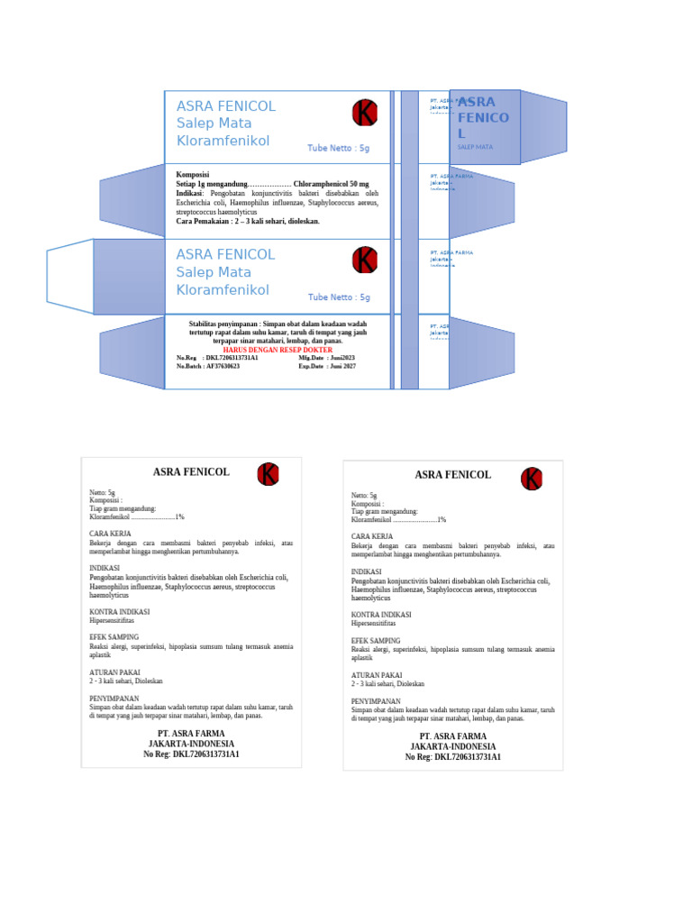 Salep Mata Kloramfenikol 5g ASRA Fenicol | PDF