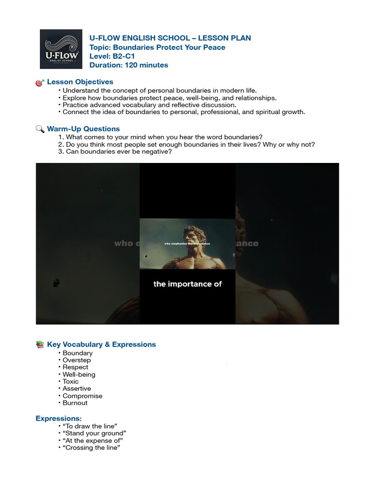 Boundaries for Peace: Lesson Plan B2-C1 | PDF