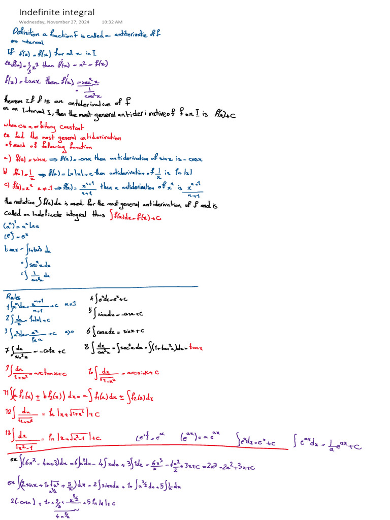 Indefinite Integral | PDF