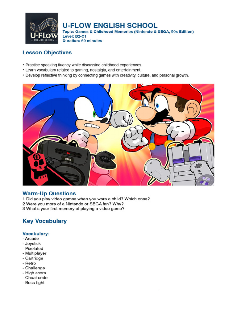 90s Gaming Nostalgia: A B2-C1 Lesson | PDF