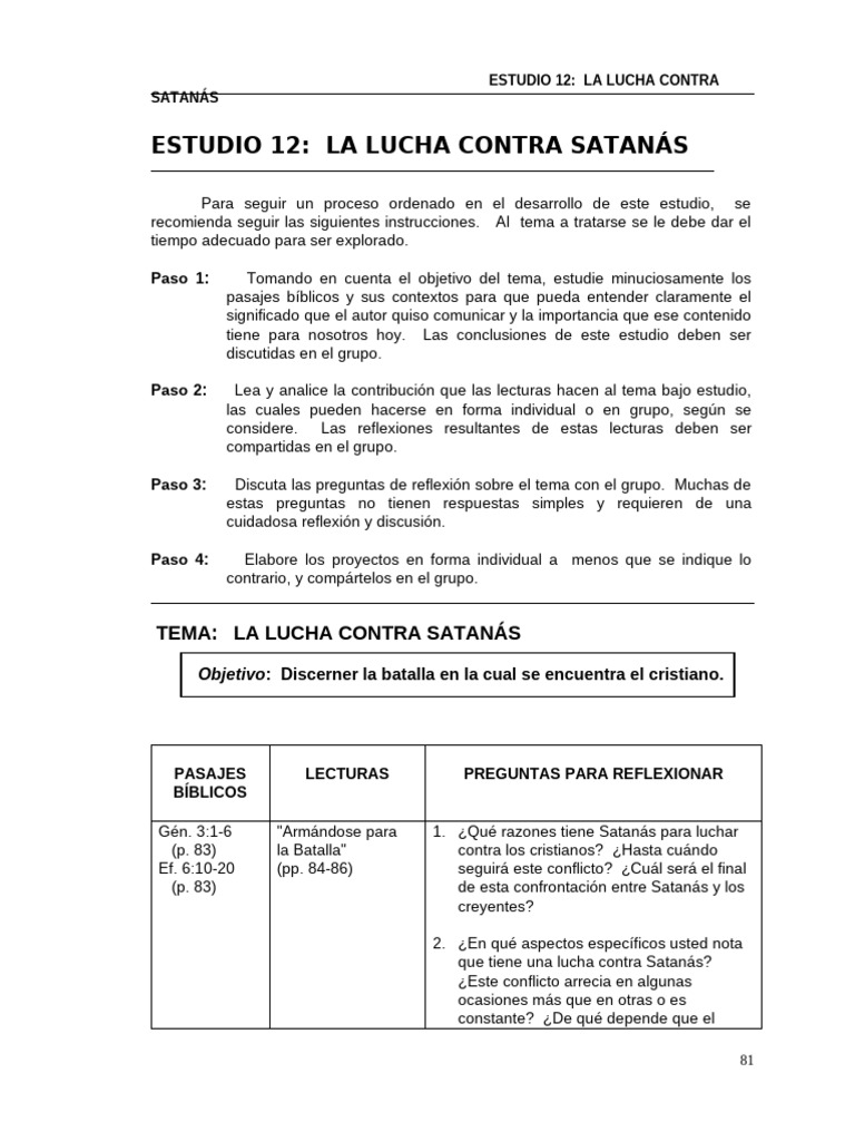 12 La Lucha Contra Satanás | PDF | Satán | Oración