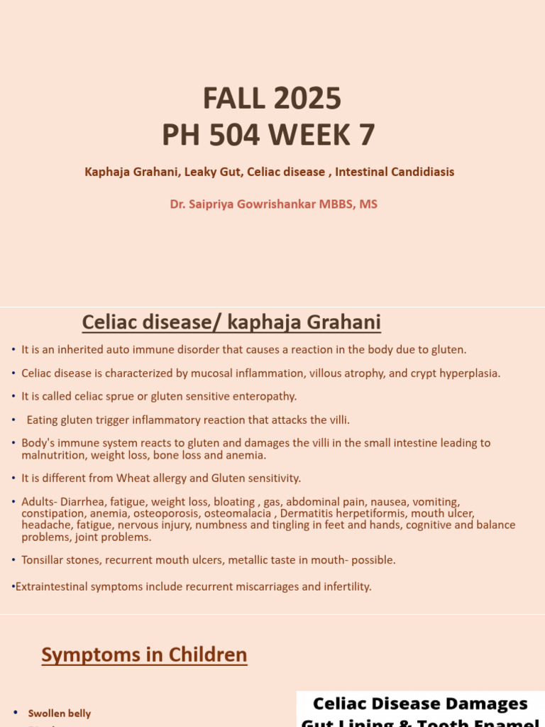 Fall 2025 PH 504 Week 7 Kaphaja Grahani PDF | PDF | Coeliac Disease | Gluten