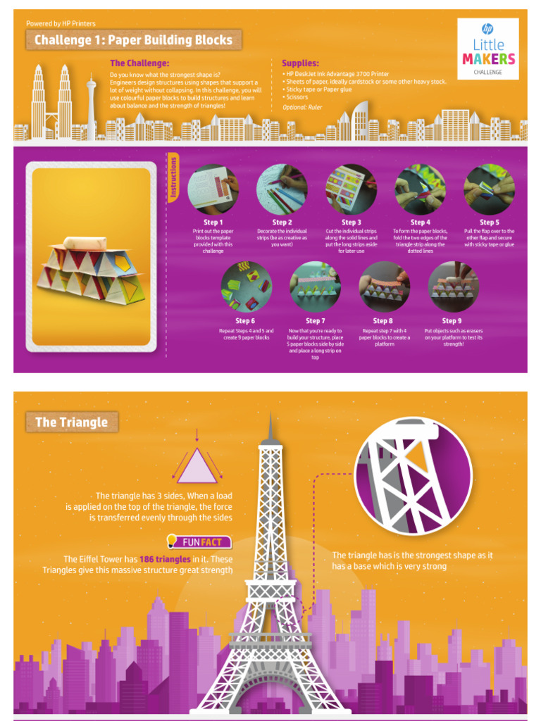 Challenge 1 Paper Building Blocks | PDF