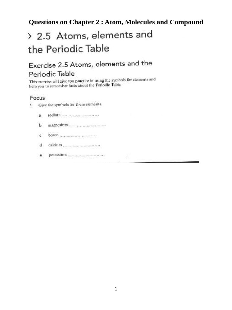 Questions On Chapter 2a | PDF