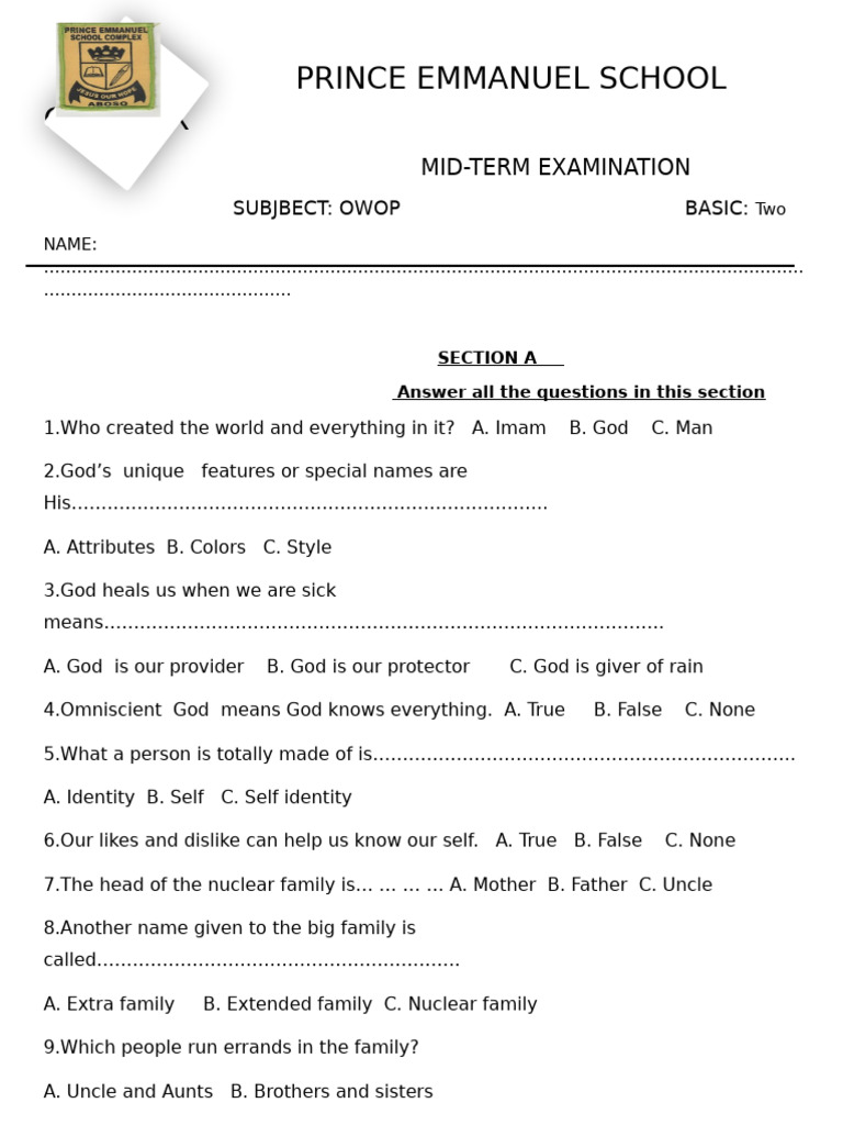 Owop Mid Term Exam Ot 1 | PDF | Chess Theory | Chess
