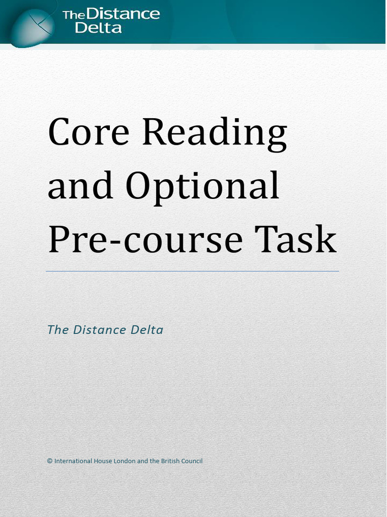 M1 Core Reading and Pre-Course Task | PDF | Second Language | Grammar