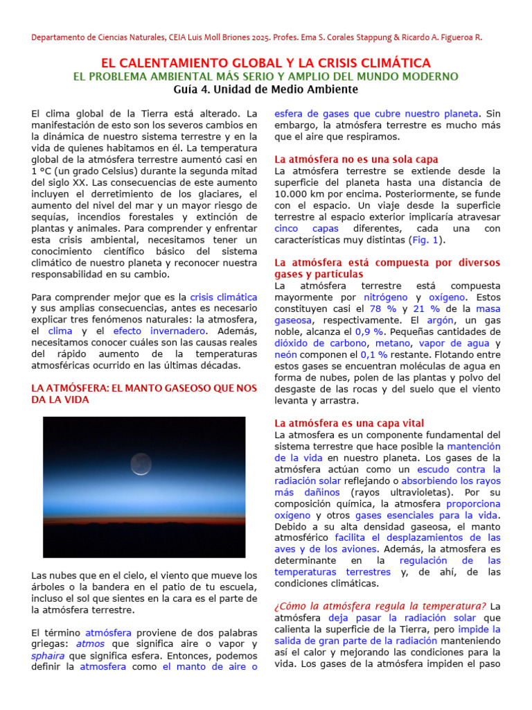 GUÍA 8 EFECTO INVERNADERO Y CALENTAMIENTO Y CAMBIO CLIMATICO GLOBAL ...