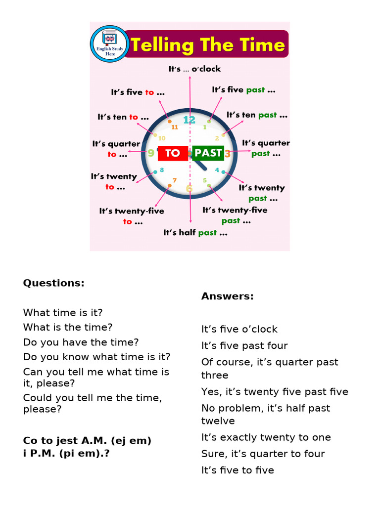 What Time Is It Chart | PDF