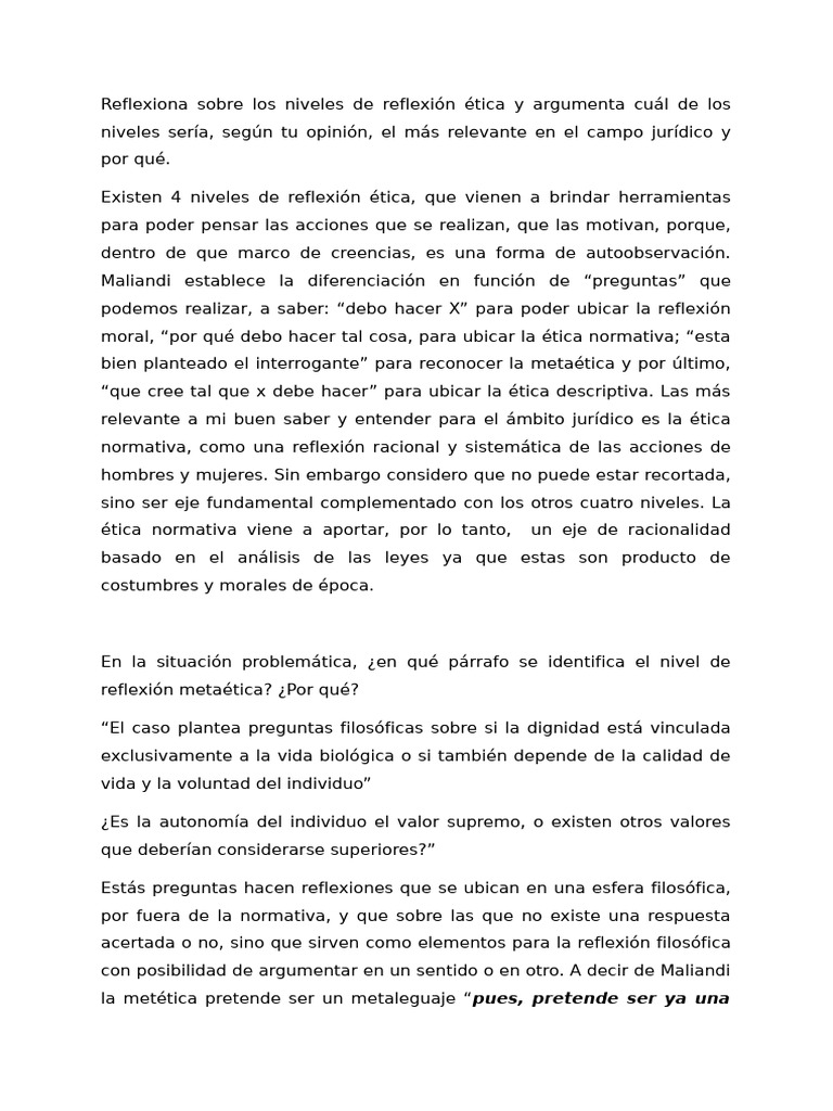 Niveles de Reflexión Ética en el Derecho | PDF | Moralidad | Educación ...