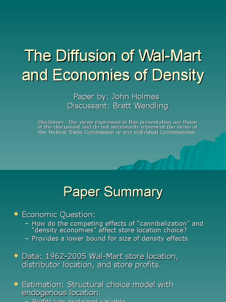 The Diffusion of Wal-Mart and Economies of Density | PDF | Walmart ...