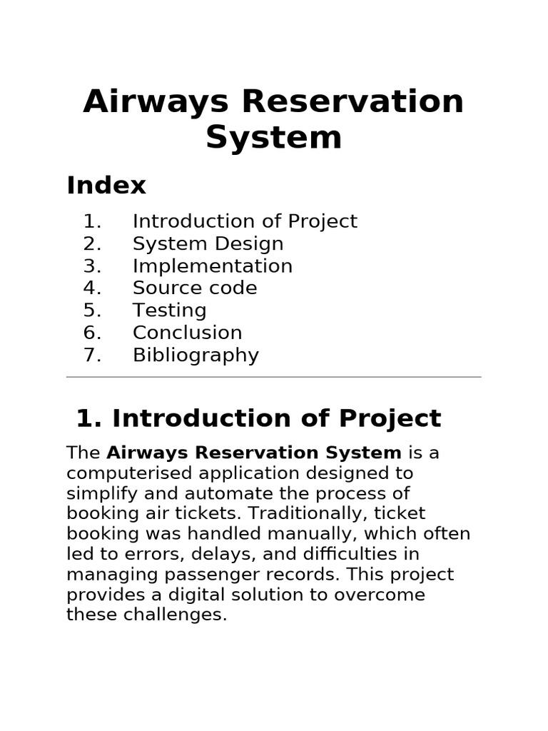 Airways Reservation System Overview | PDF | Databases | My Sql