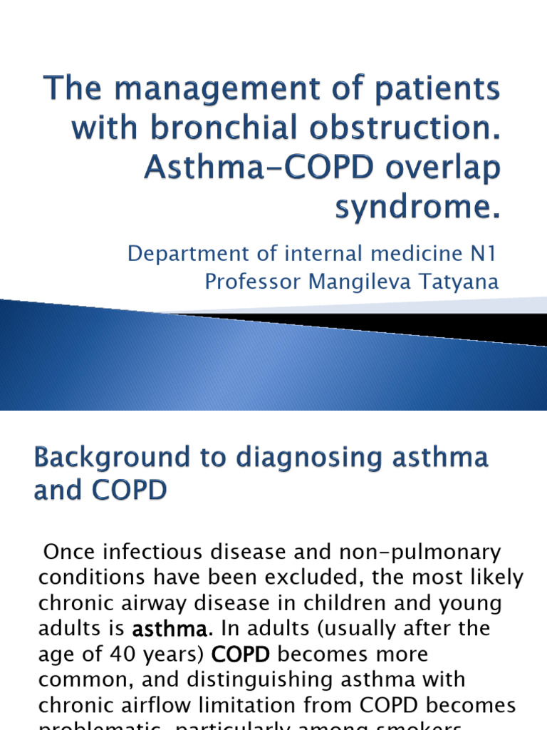 The Management of Bronchial Obstruction. ACOS - MangylevaTA | PDF ...