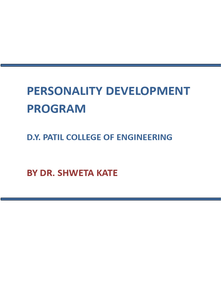 Personality Development for Engineers | PDF | Body Language | Nonverbal ...