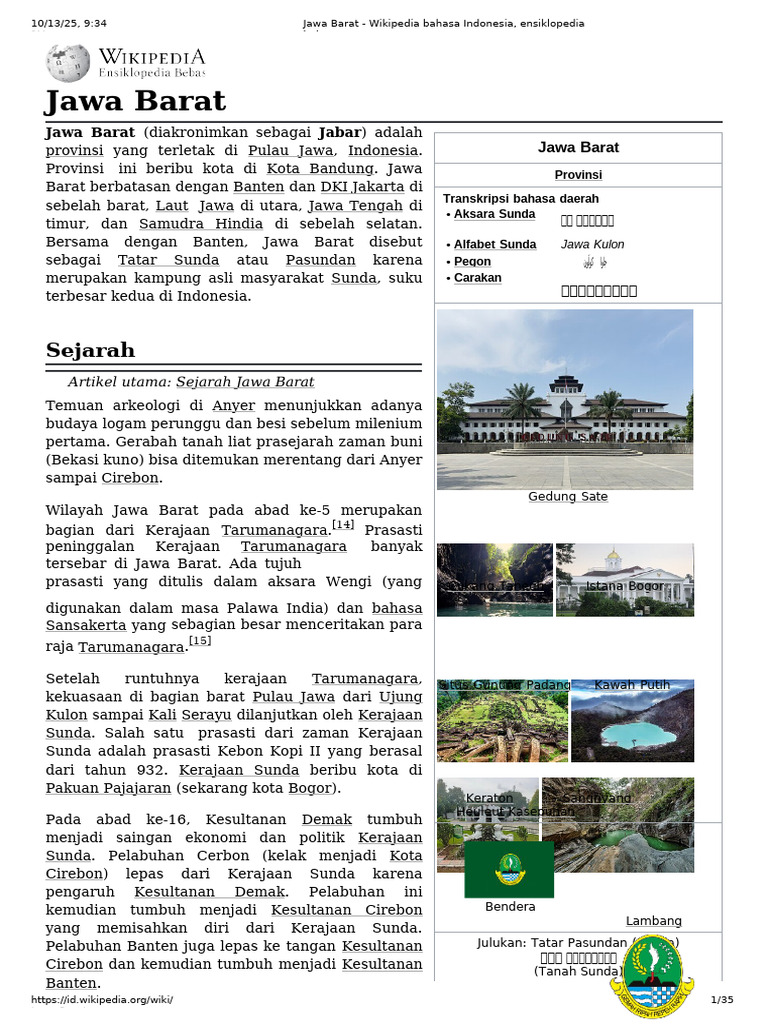 Sejarah dan Profil Provinsi Jawa Barat | PDF