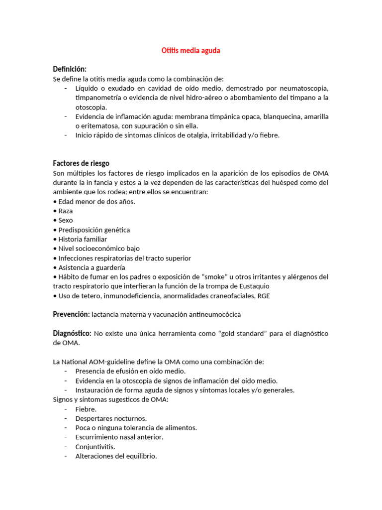 Otitis Media Aguda | PDF | Especialidades Medicas | Enfermedades y ...