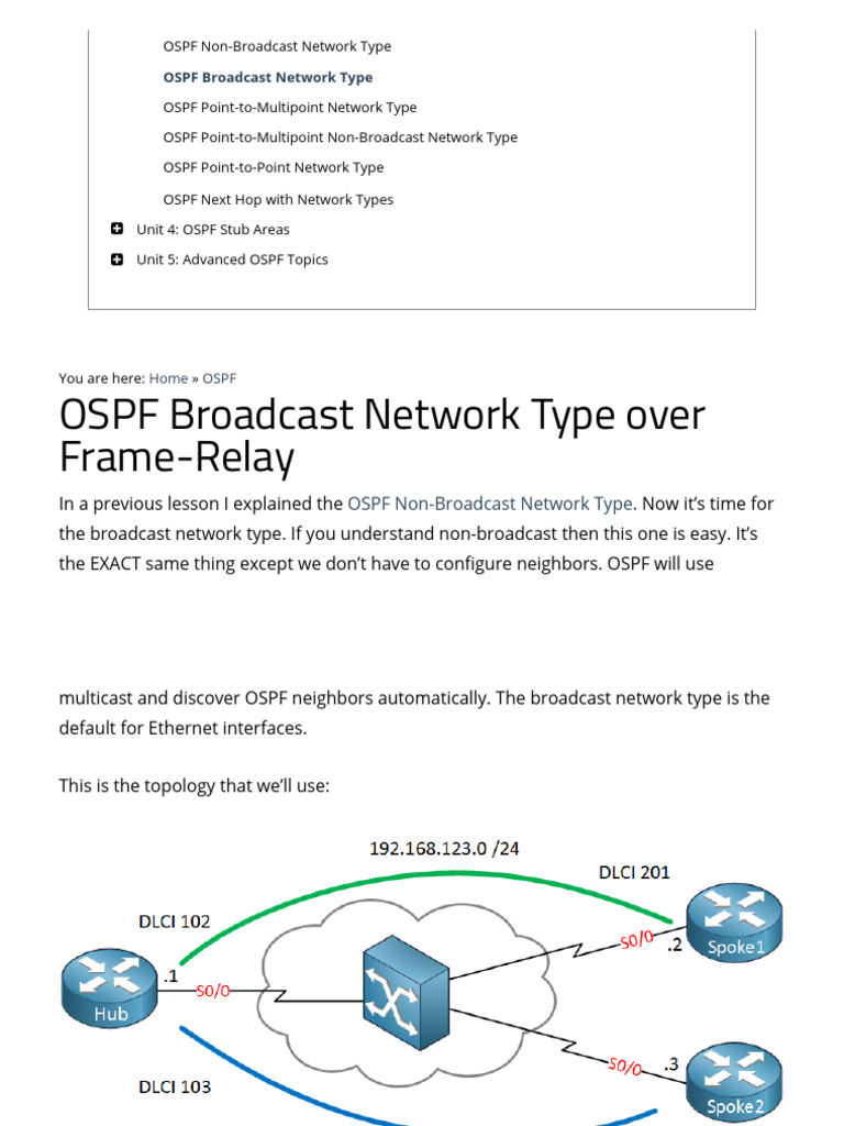 OSPF Broadcast Network Type Over Frame-Relay | PDF | Computer Network | Network Layer Protocols