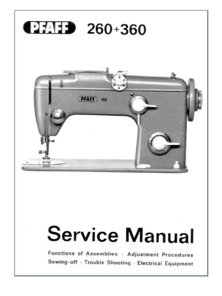 Pfaff 260/360 Service Manual Guide | PDF | Textile Arts | Sewing