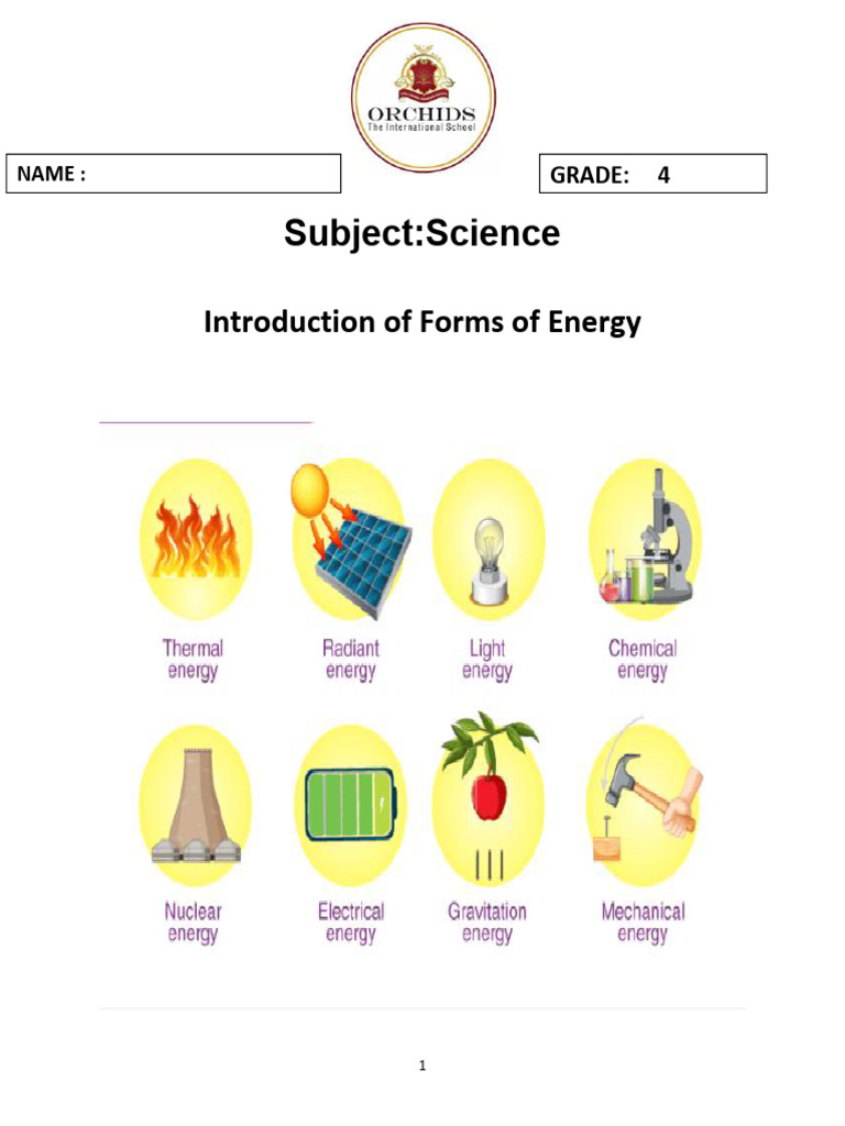 Grade 4 Forms of Energy | PDF