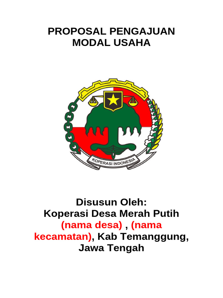 Proposal Modal Usaha Koperasi Desa | PDF