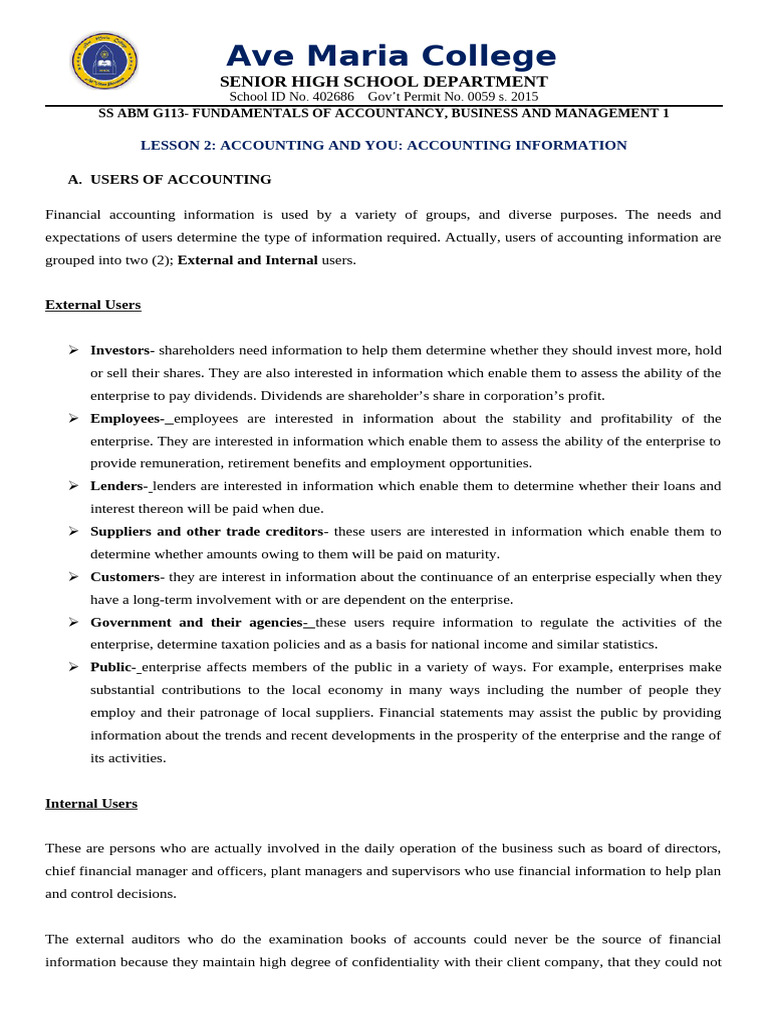 Lesson 2 | PDF | Partnership | Sole Proprietorship